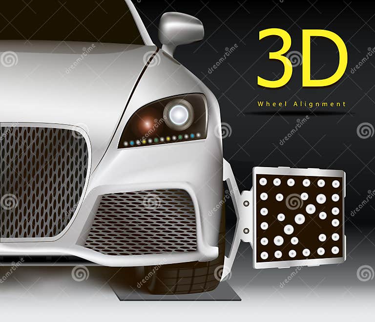 3D wheel alignment stock vector. Illustration of business - 36969317