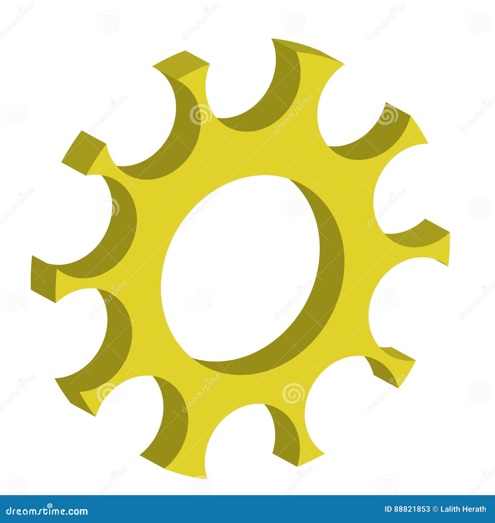 3d Wheel Gears Yellow Color Stock Vector - Illustration of equipment ...