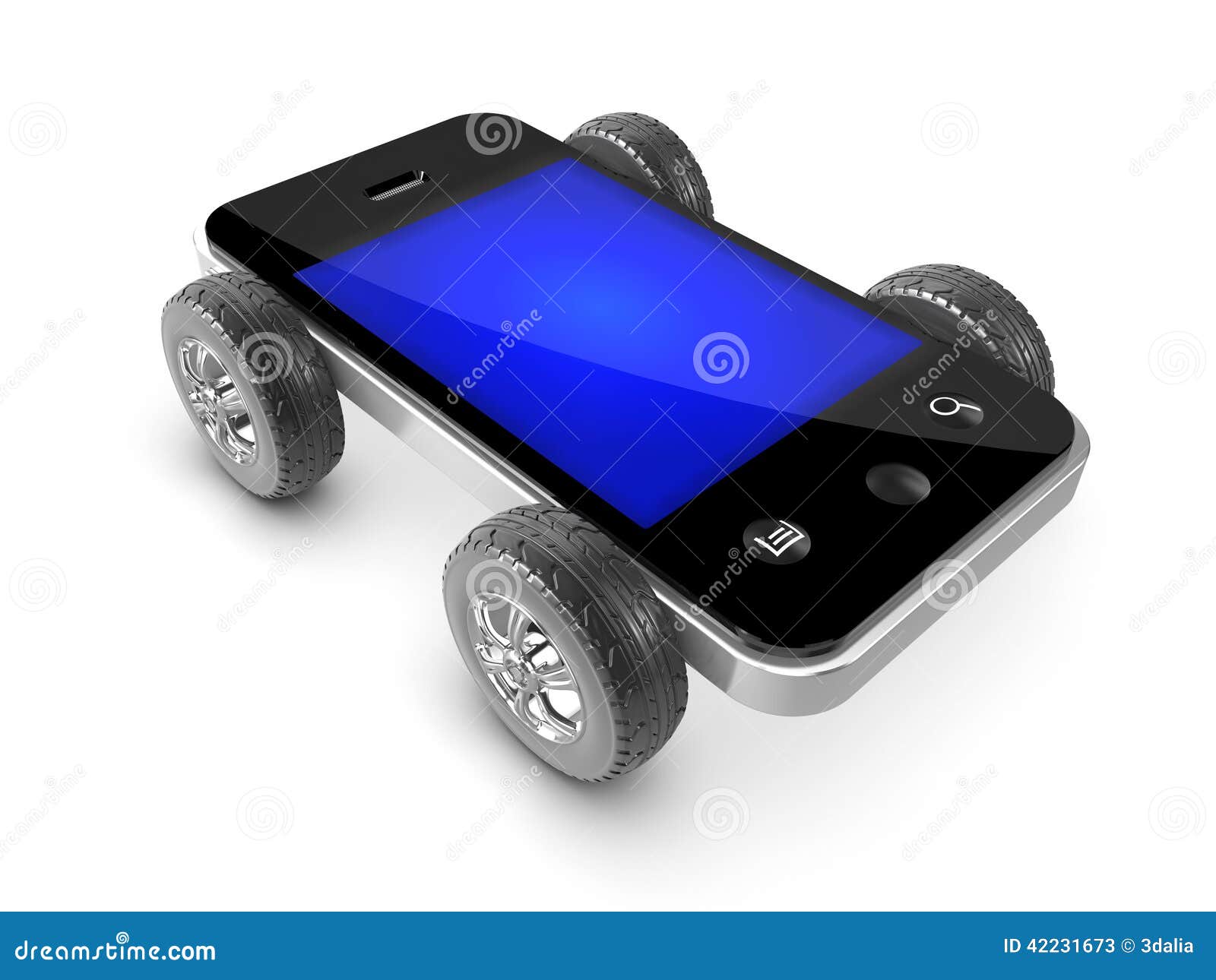 3d Wheeled smartphone stock illustration. Illustration of render - 42231673