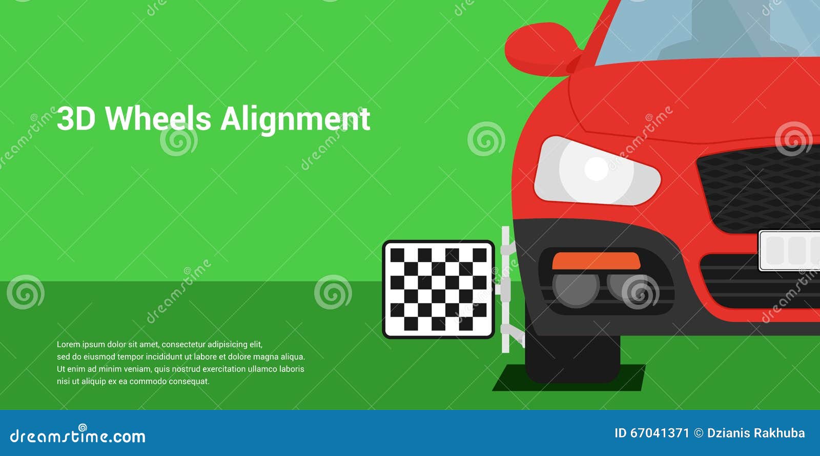 3D Wheels Alignment Vector Illustration | CartoonDealer.com #67041372