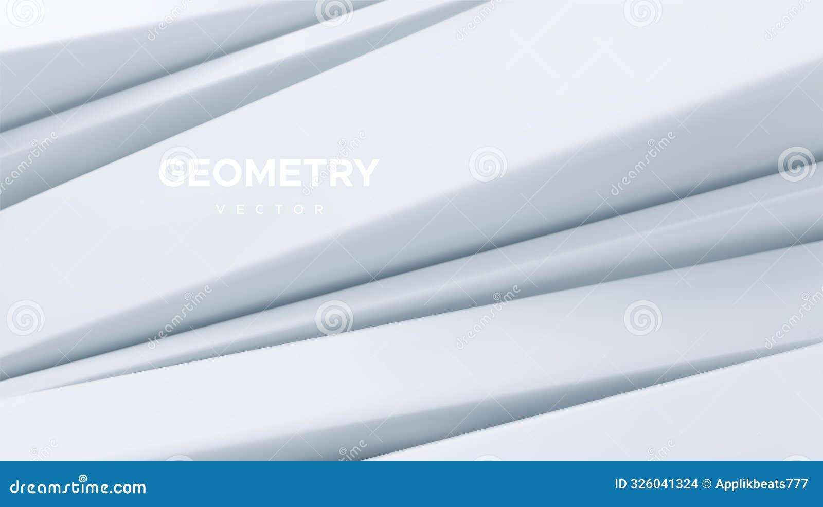 3d White Abstract Background. Geometry Shift. Slanted Shapes. Vector ...