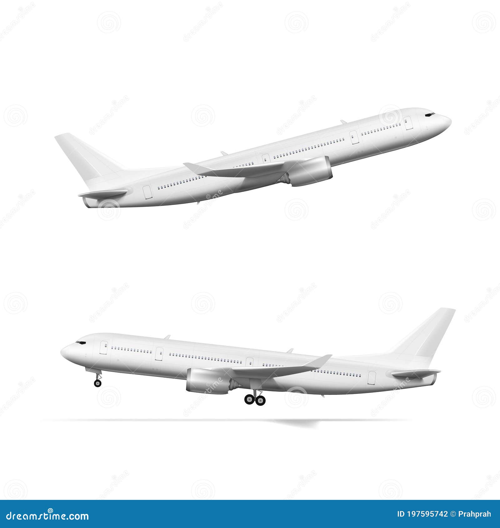 White Jet Airplane At Navy Blue Background Vector Illustration ...