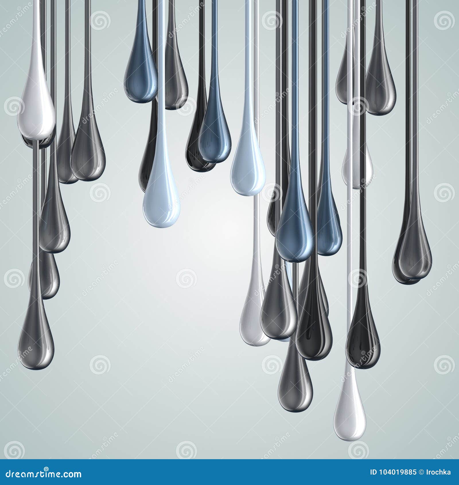 3D White and Black Glossy Paint Drop Blobs Stock Illustration ...