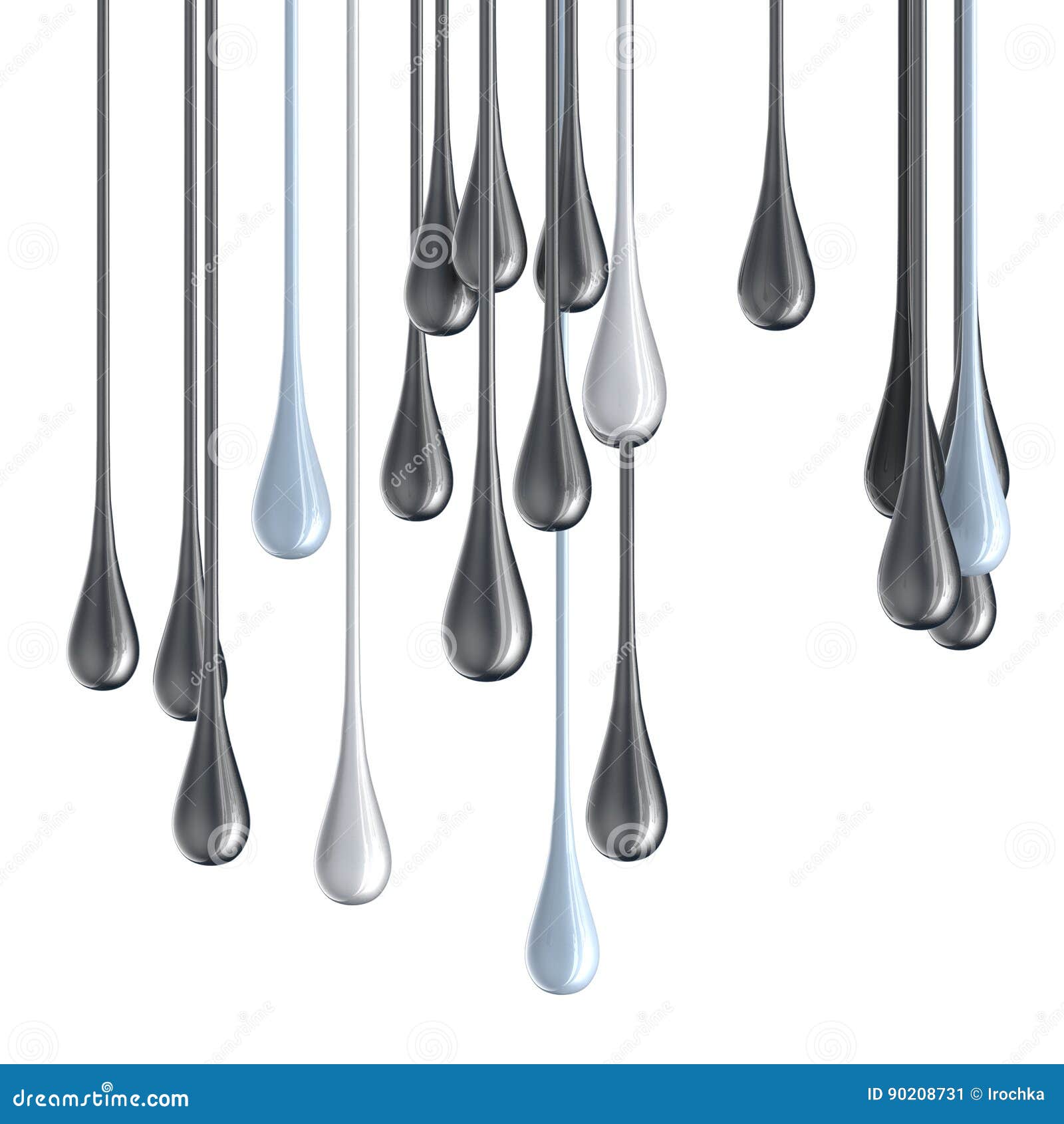 3D White and Black Glossy Paint Drop Blobs Stock Illustration ...