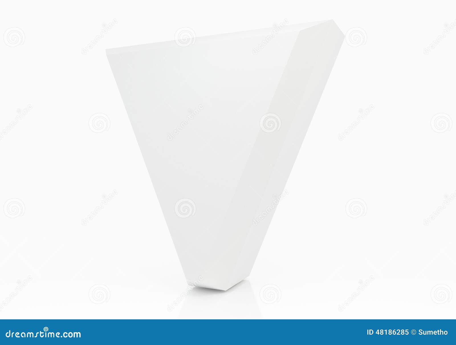 3D White Blank V-Shape stock illustration. Illustration of background ...