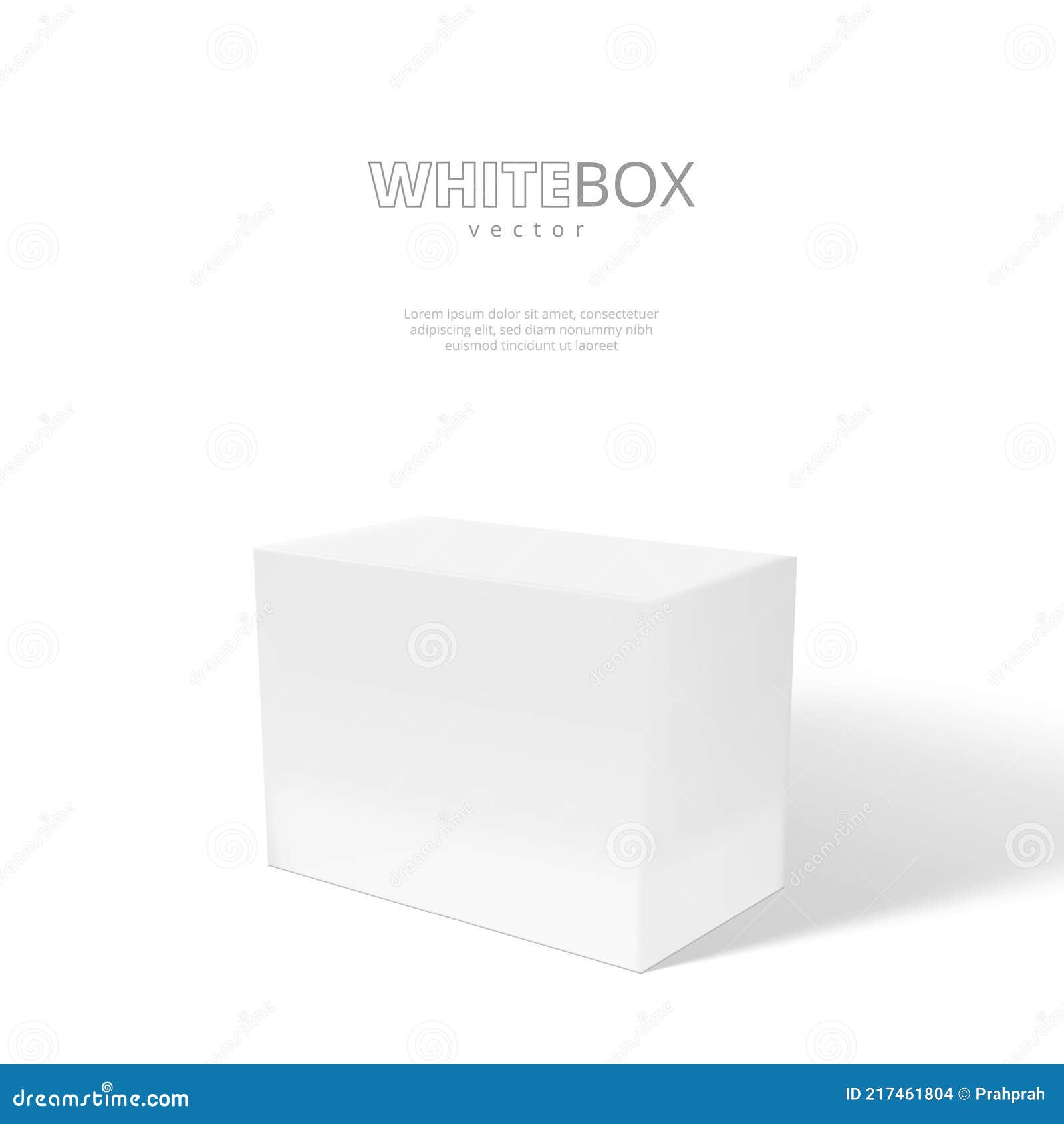 3D White Box with Shadow Isolated on Background Stock Vector ...