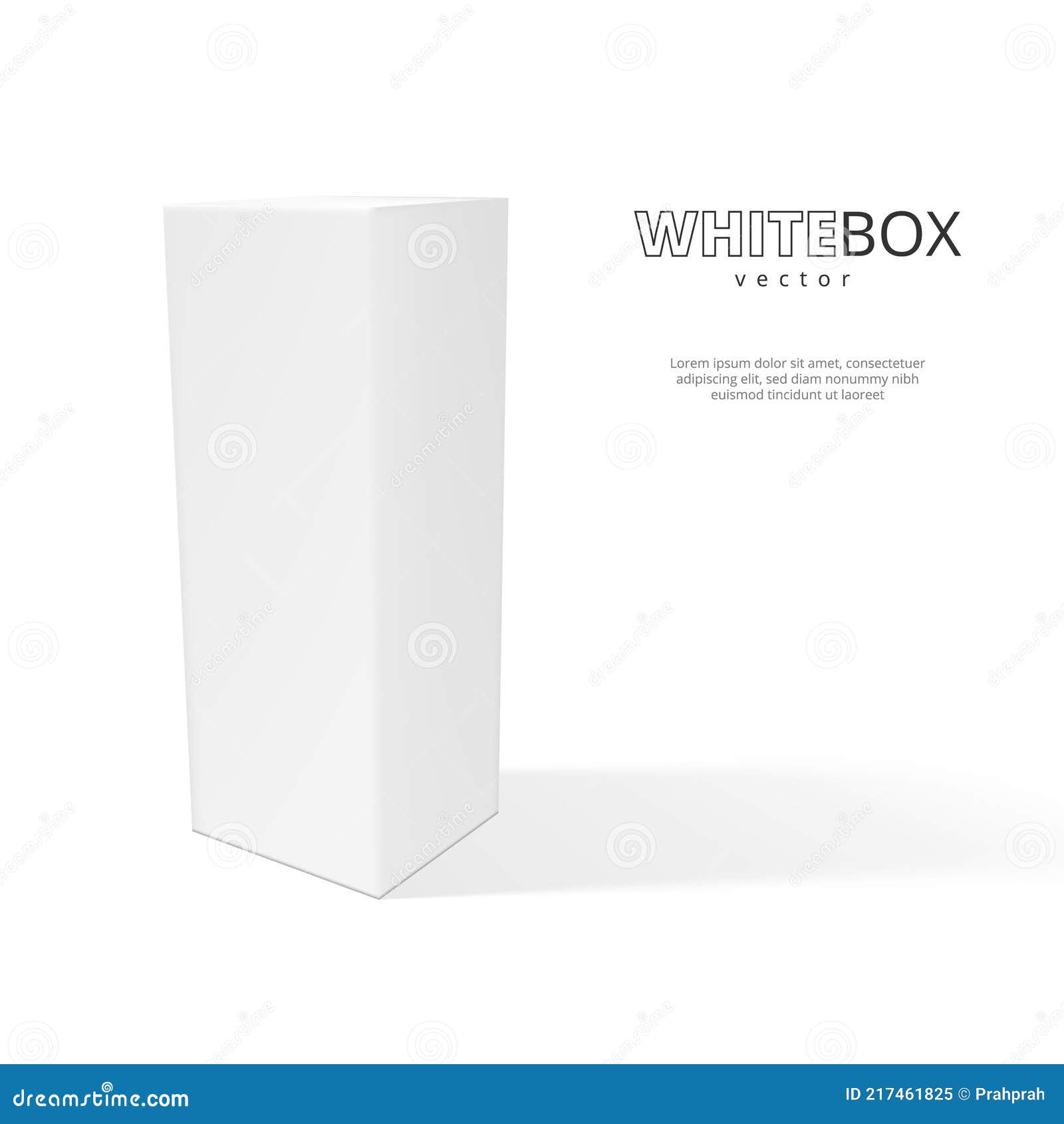 3D White Box with Shadow Isolated on Background Stock Vector ...