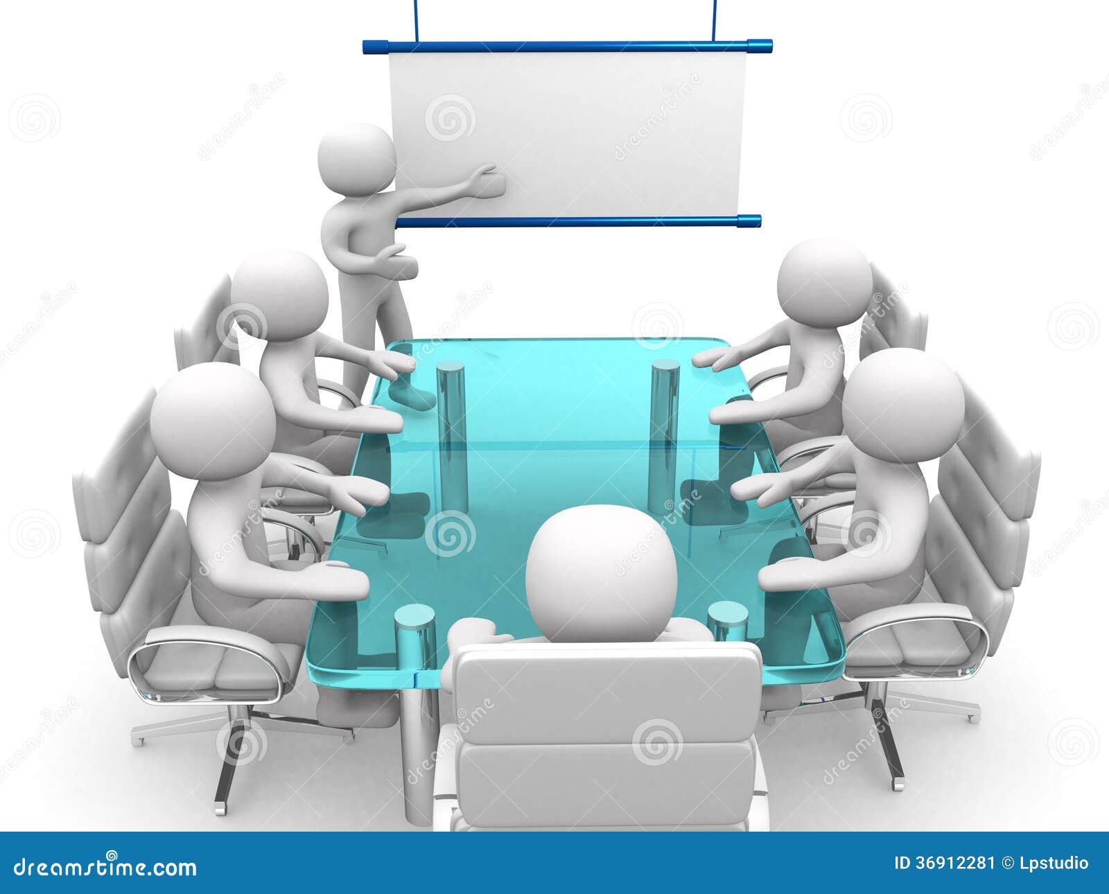 3d White Business Persons at a Workshop Stock Illustration ...