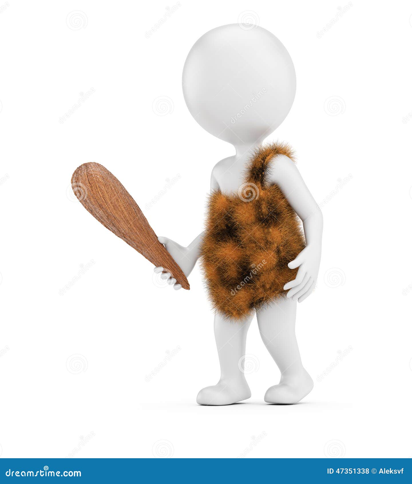 3D white caveman stock illustration. Illustration of history - 47351338