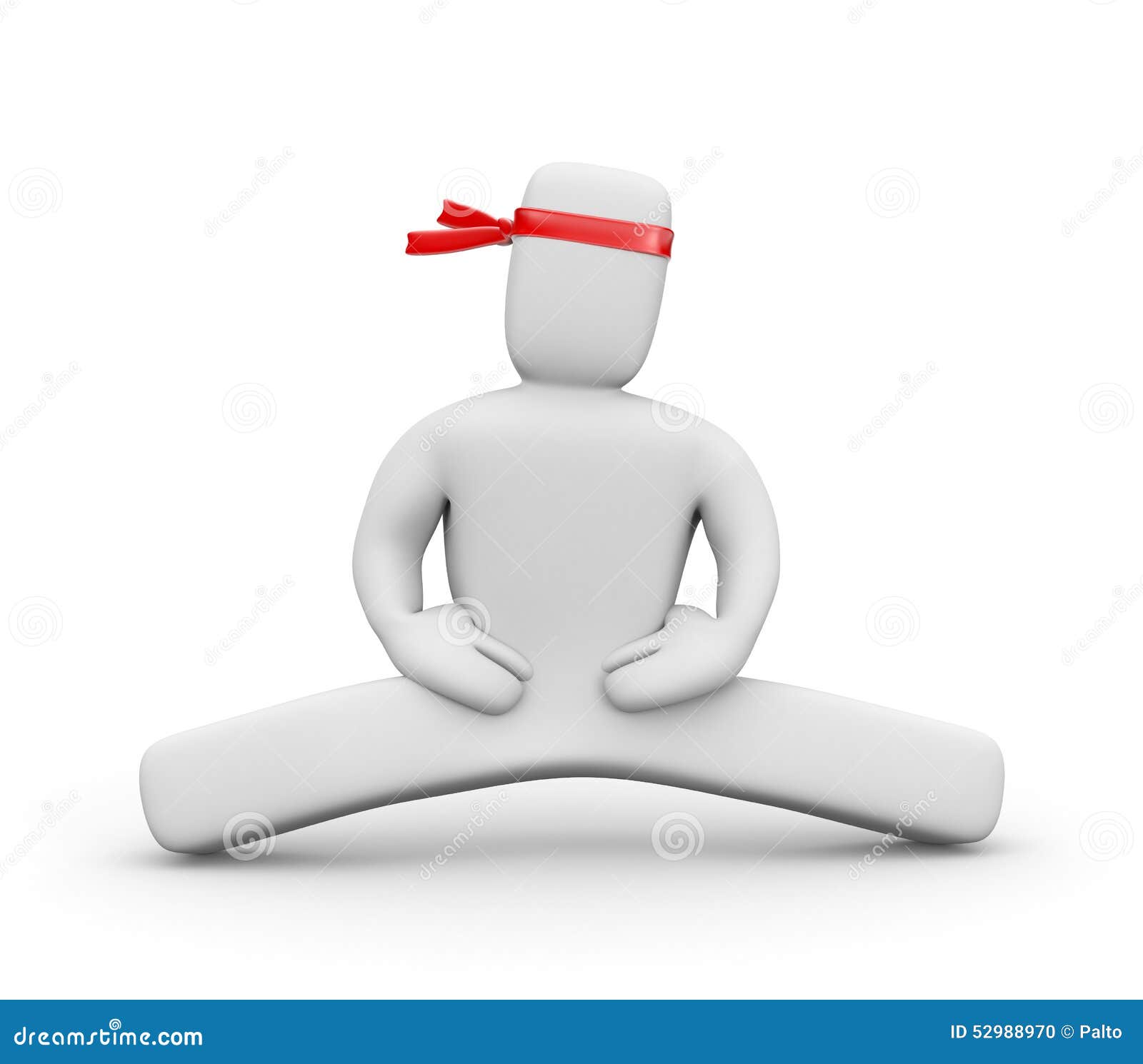 3d White Character Doing the Splits Stock Illustration - Illustration ...