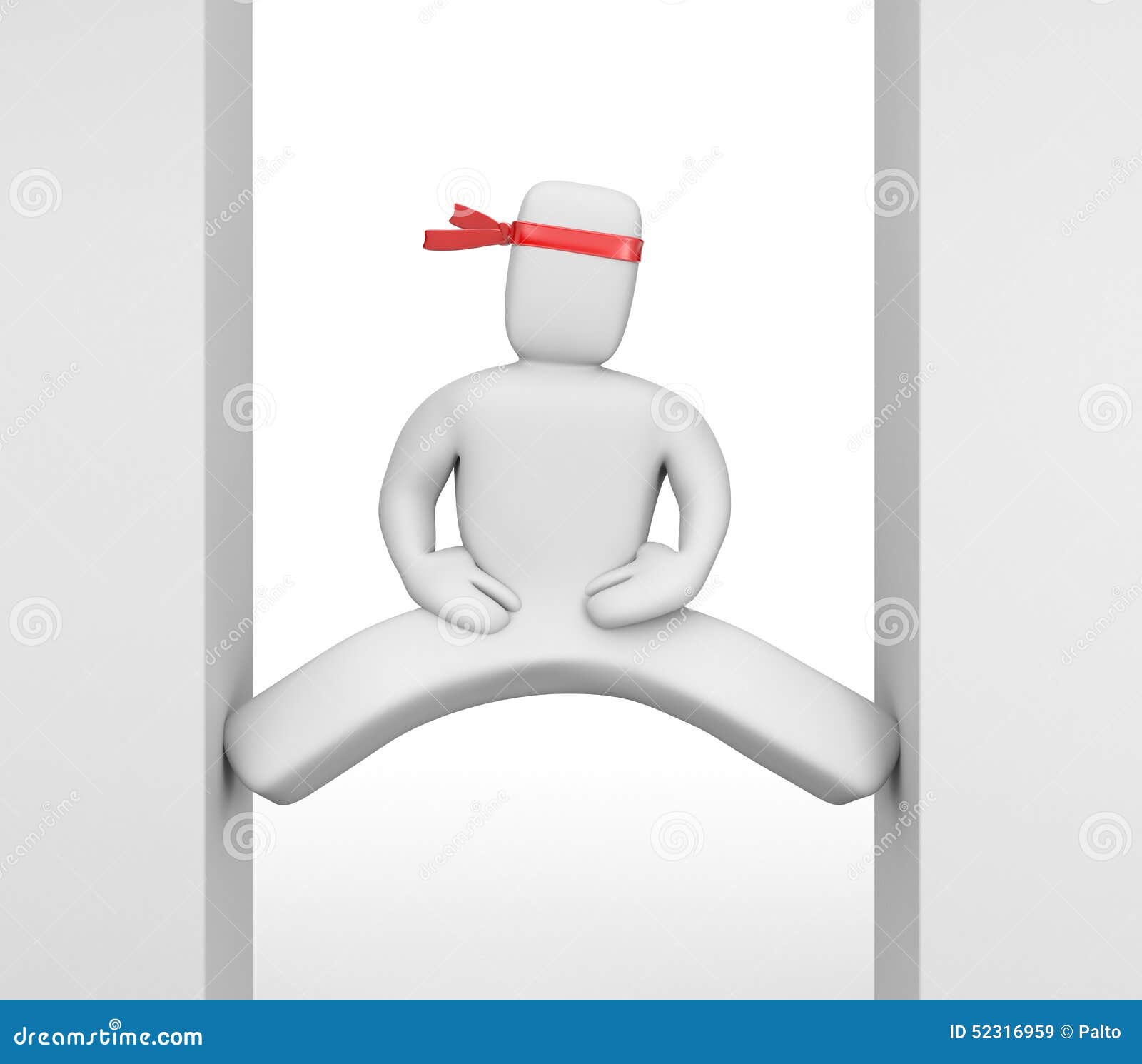 3d White Character Doing the Splits Stock Illustration - Illustration ...