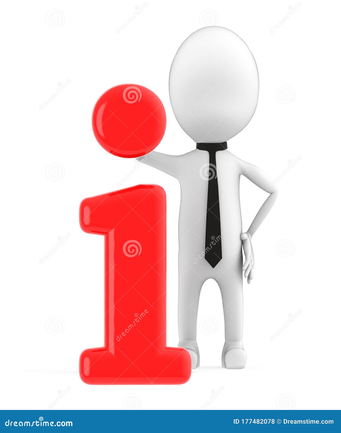 3d White Character Leaning on Information Icon Stock Illustration ...