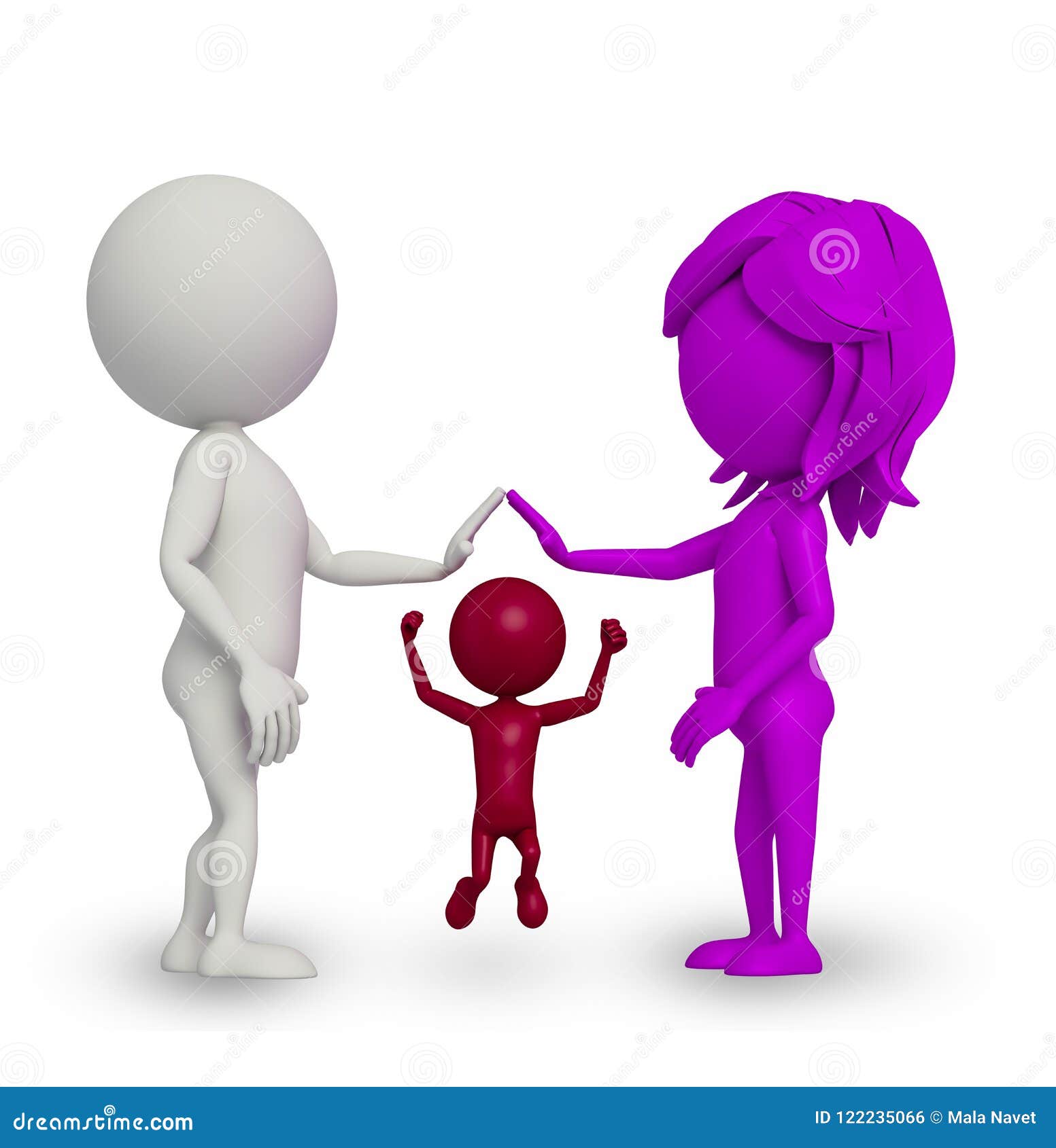 3d White Character Playing with Child Stock Illustration - Illustration ...