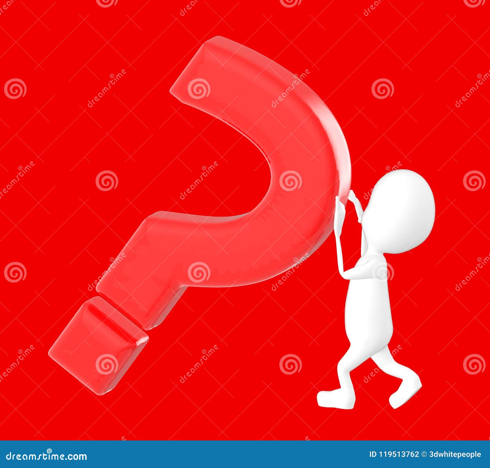 3d Man Is Pushing The Question Mark Button Cartoon Vector ...