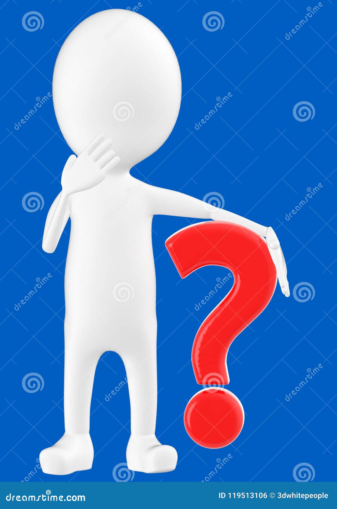3d Man Character With Big Red Question Mark Royalty-Free Stock Photo ...