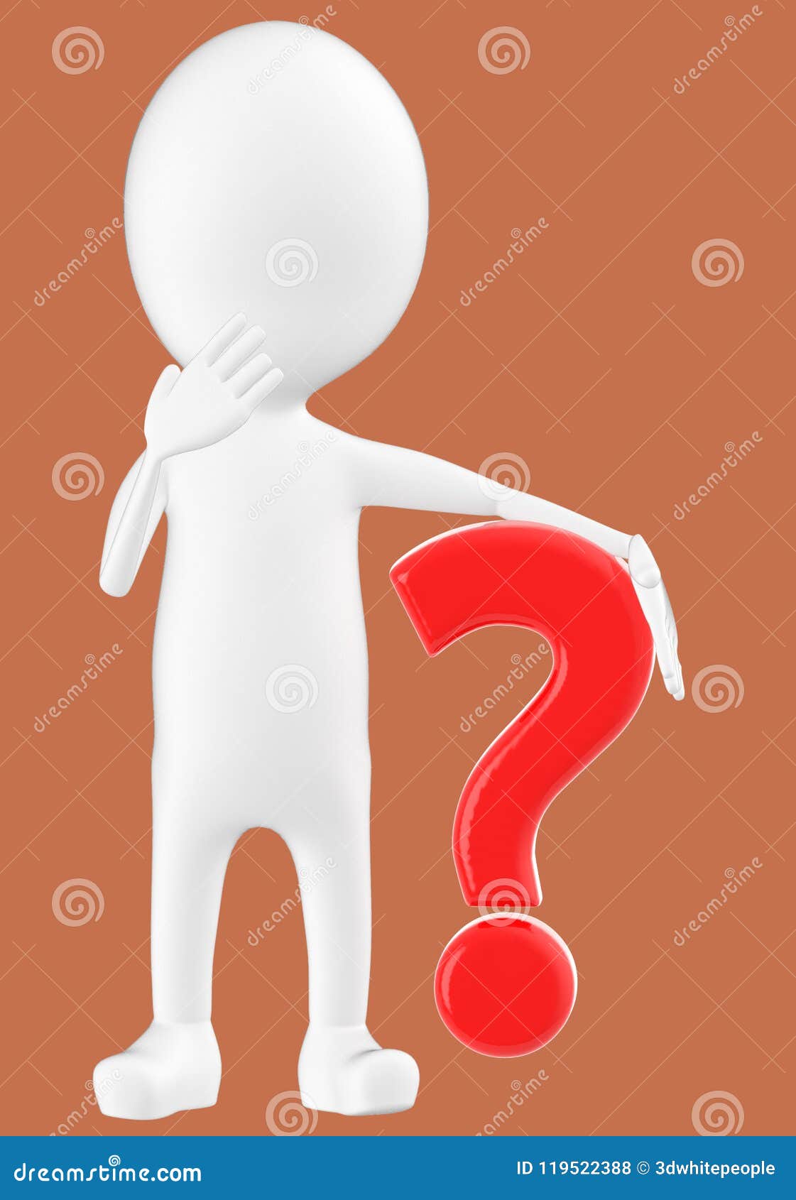 3d Man Character With Big Red Question Mark Royalty-Free Stock Photo ...