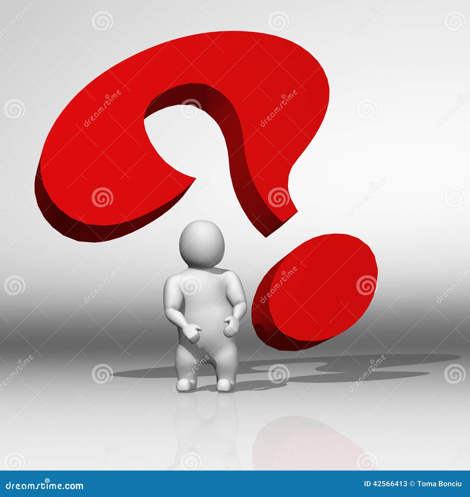 3D White Character and Question Mark Stock Illustration - Illustration ...