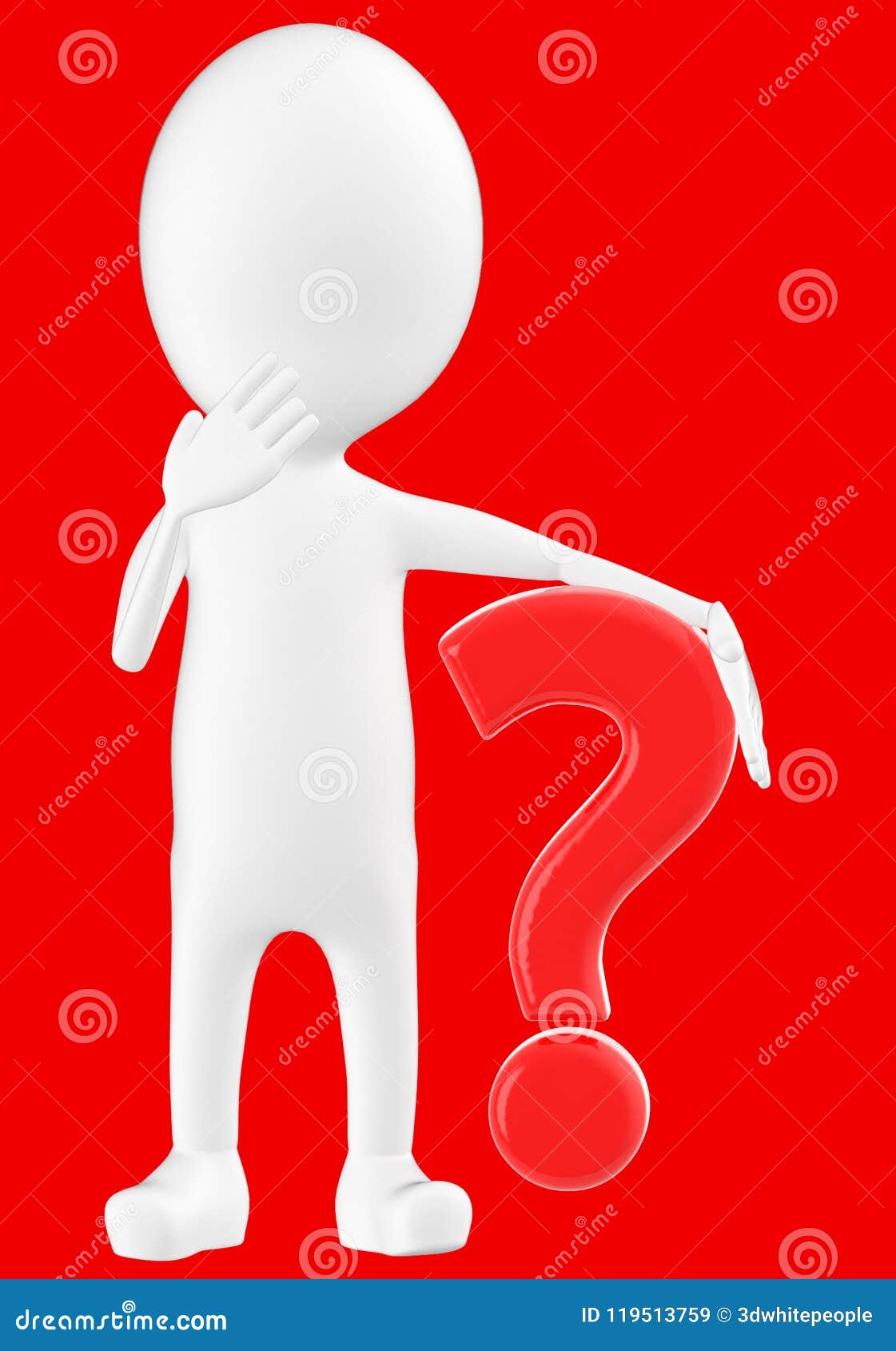 3D Character With A Question Mark Symbol. 3d Rendering Royalty-Free ...