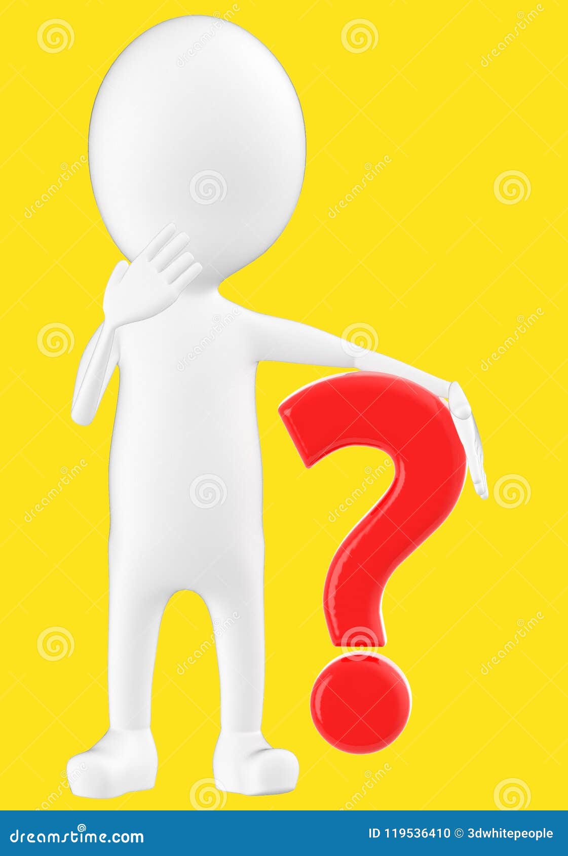 3D Character With A Question Mark Symbol. 3d Rendering Stock Image ...