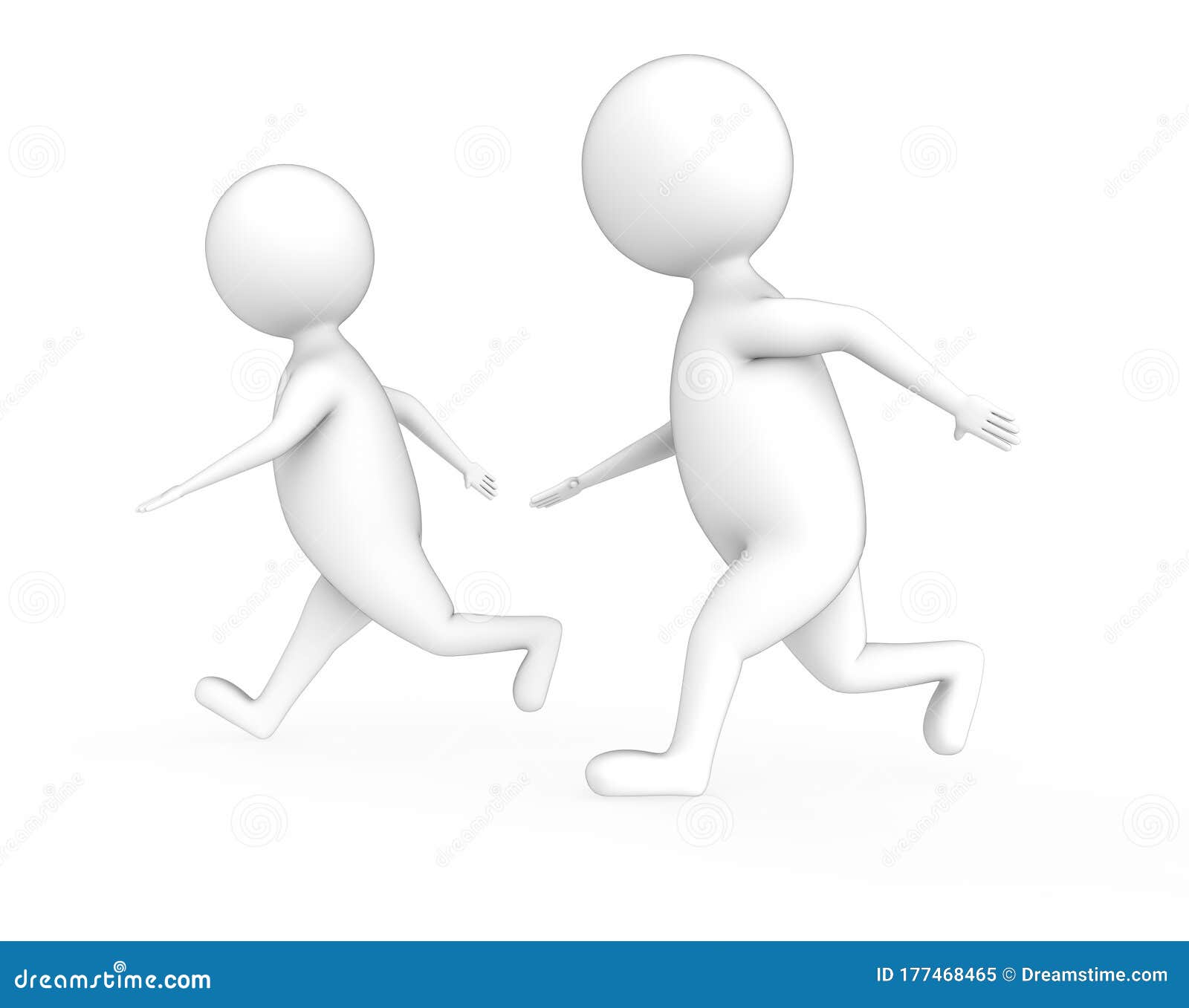 3d White Characters Running Stock Illustration - Illustration of ...