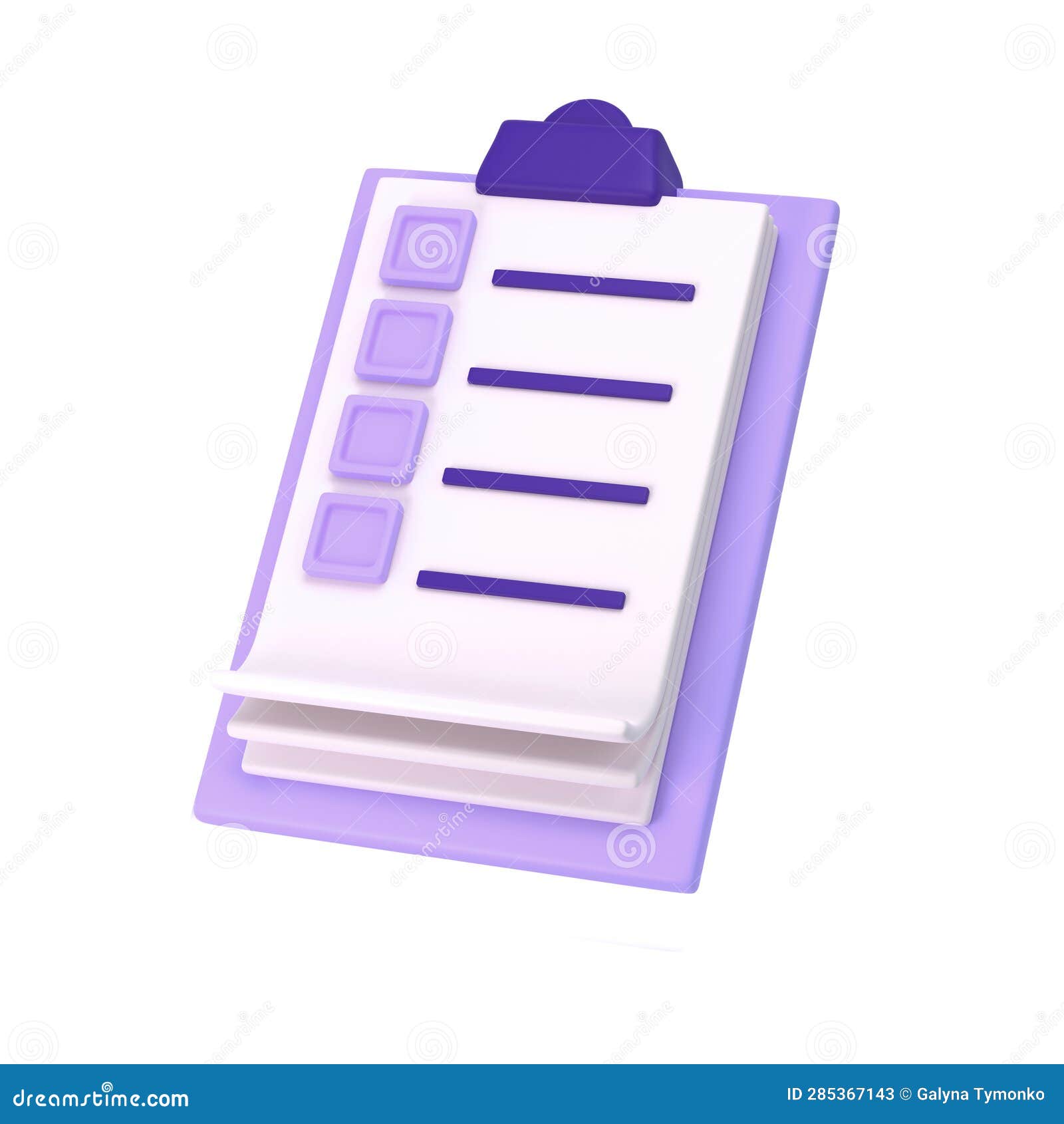 3d White Clipboard Icon Task Management Todo Check List On Turquose ...