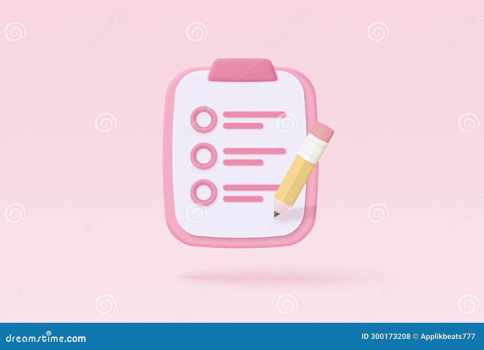 3d White Clipboard Task Management Todo Check List with Pencil ...