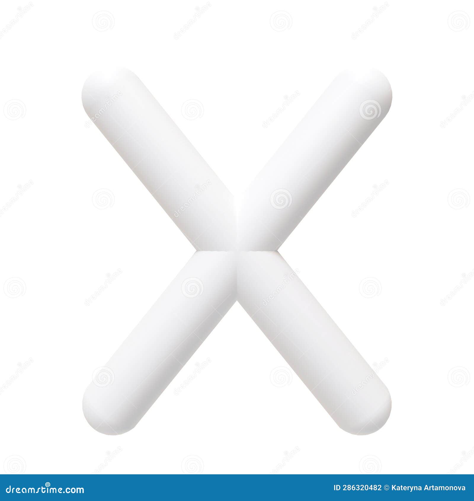 3D White Close Button Icon. Cross Negative Sign. Isolated on White ...