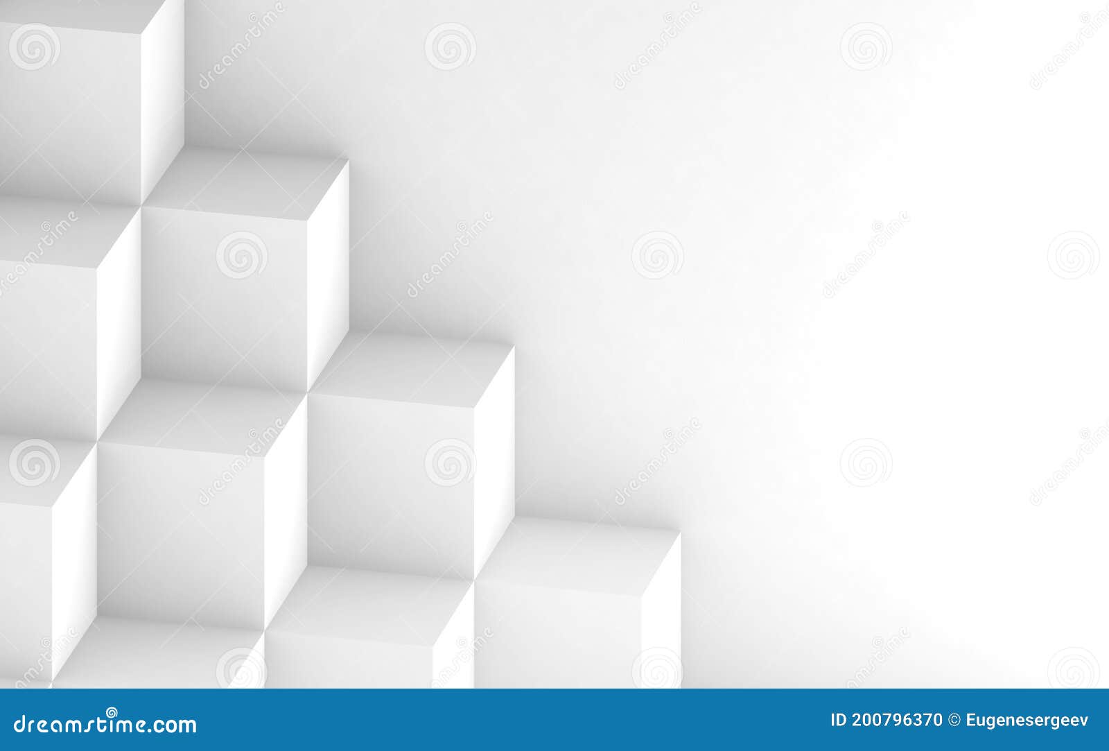 3d White Cubes Pattern Over Blank Wall Background Stock Illustration ...