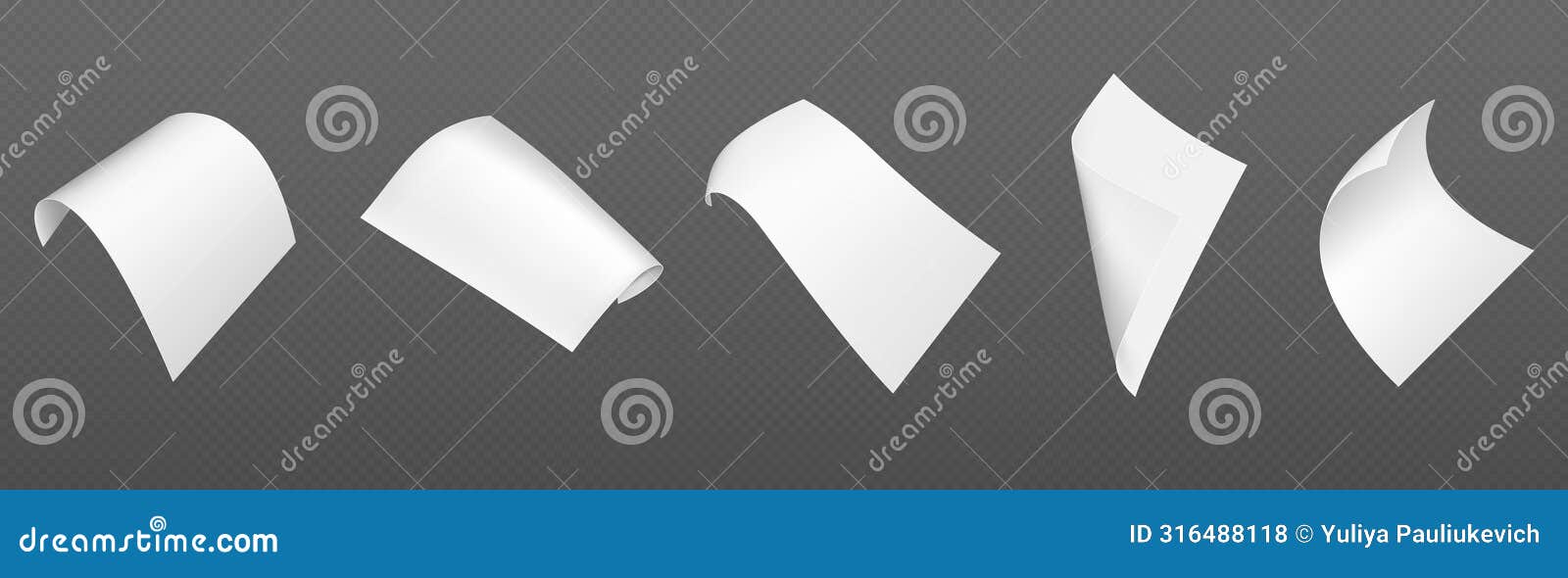 3d White Fly Paper Sheet. Fall Isolated Document Stock Illustration ...