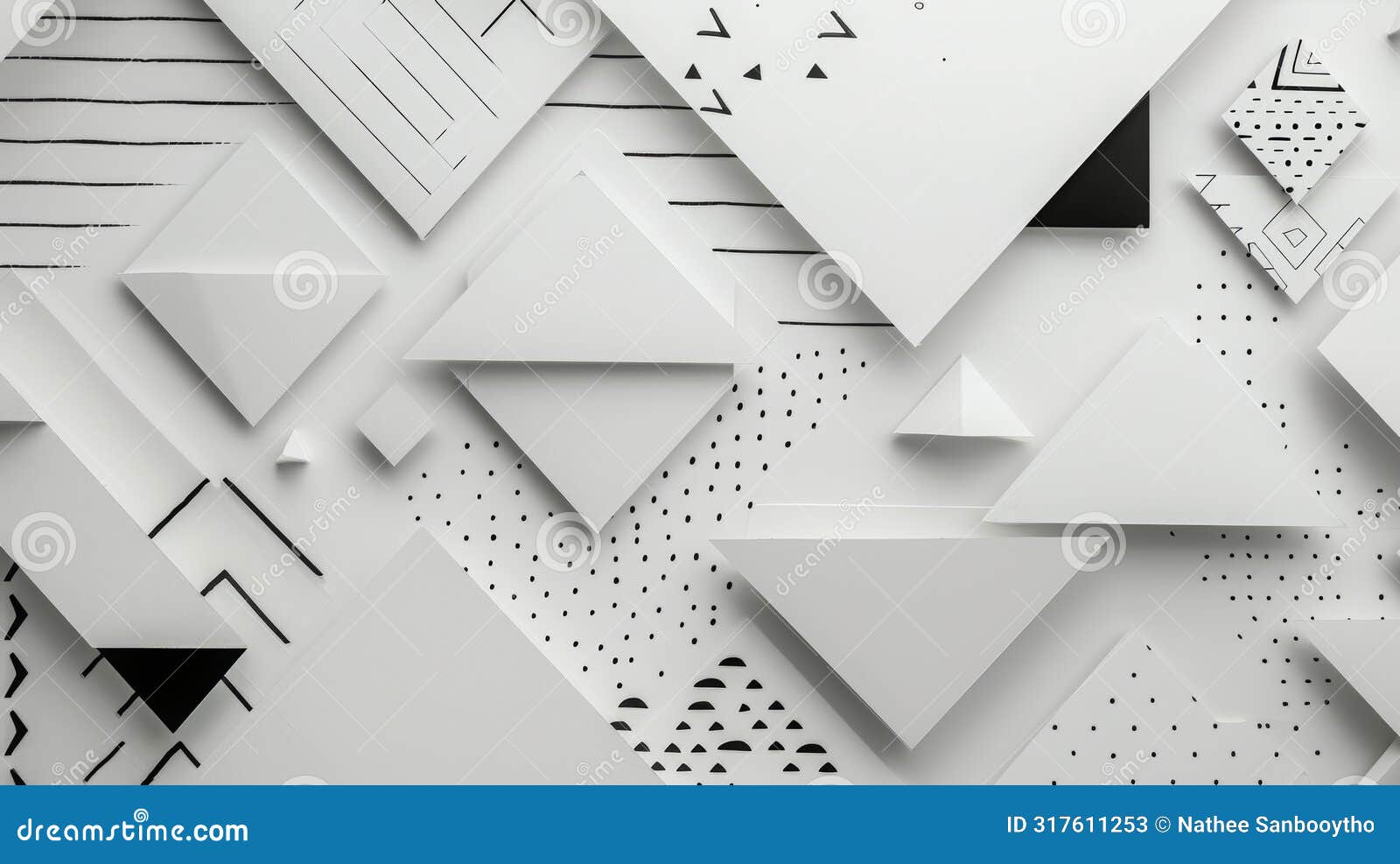 3D White Geometric Shapes with Shadows Stock Illustration ...