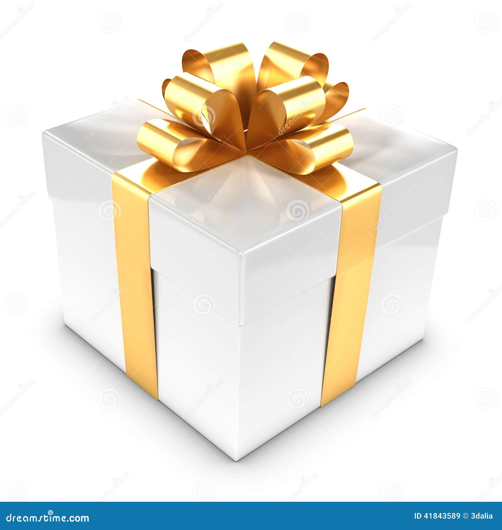 3d White and gold gift box stock illustration. Illustration of wrapped ...