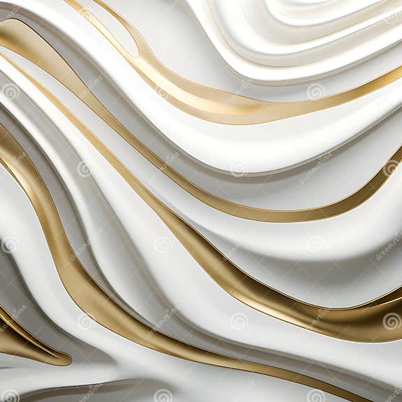 3d White Gold Waves Wallpaper on White Background Beautiful Waves ...
