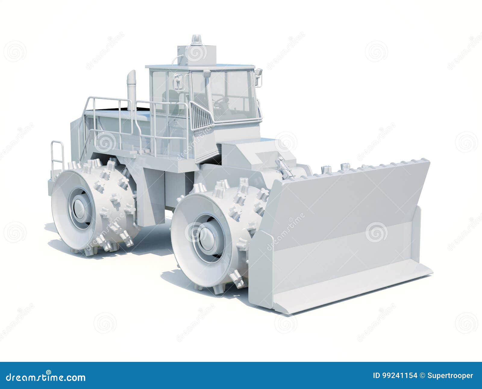3d White Grader stock illustration. Illustration of gravel - 99241154