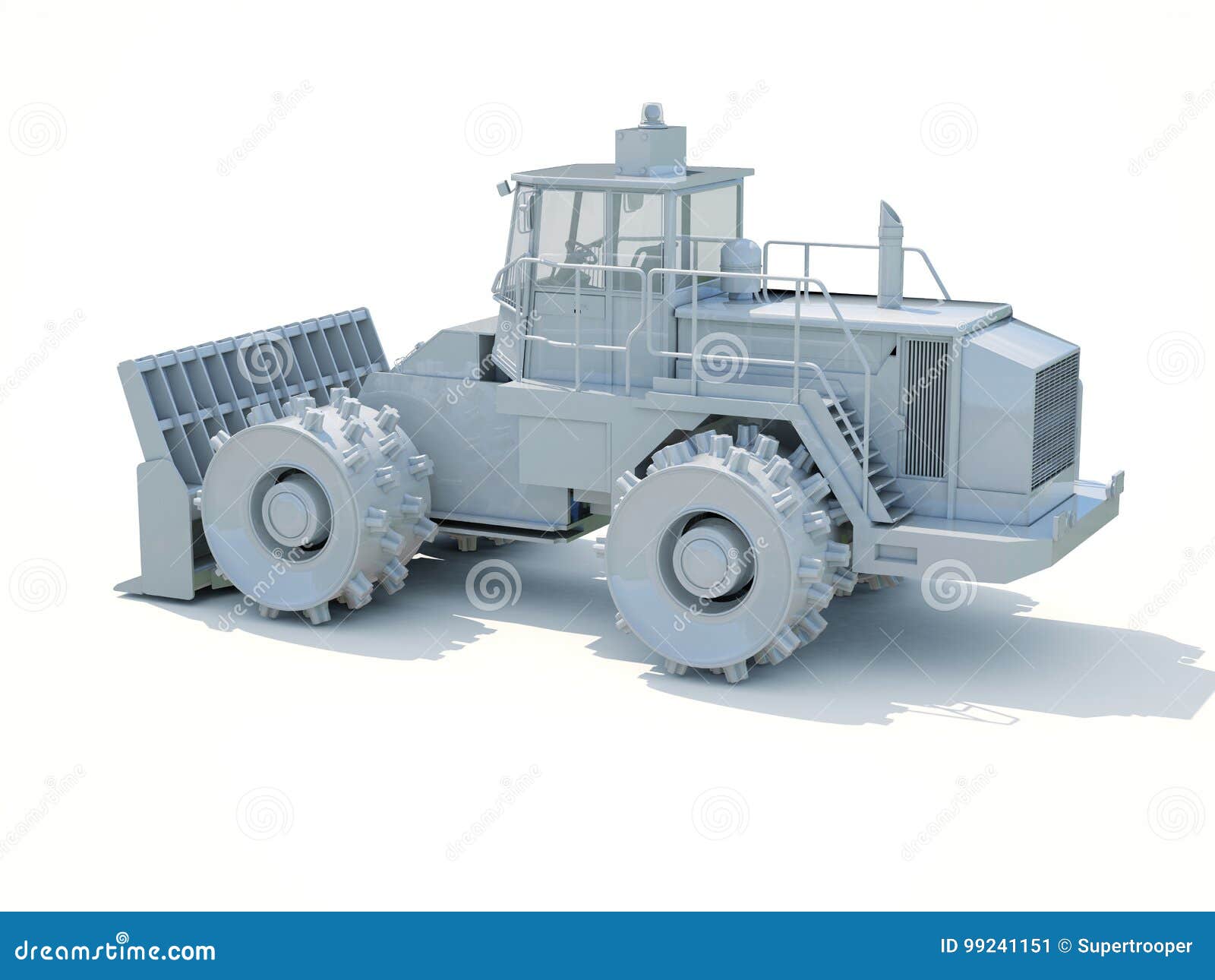 3d White Grader stock illustration. Illustration of mover - 99241151