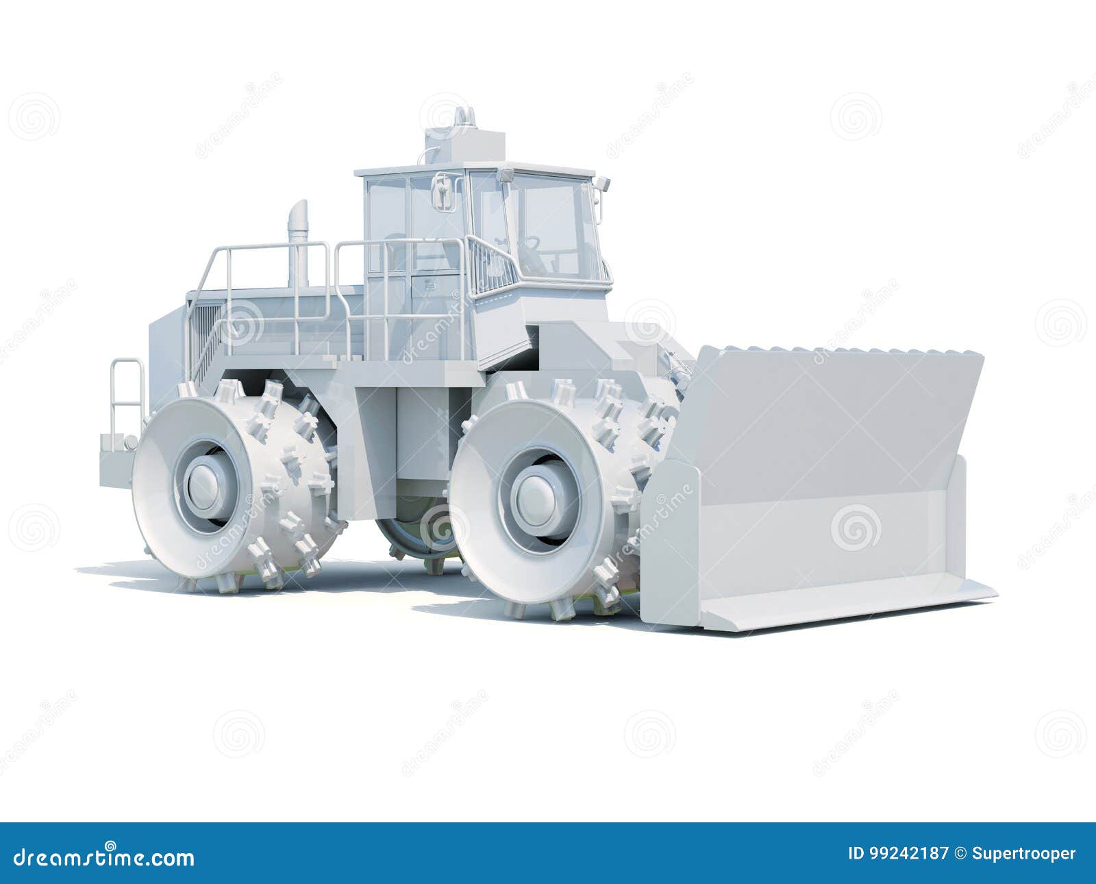 3d White Grader stock illustration. Illustration of grader - 99242187