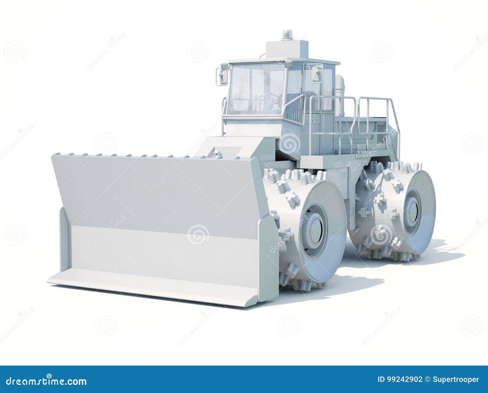 3d White Grader stock illustration. Illustration of motor - 99242902