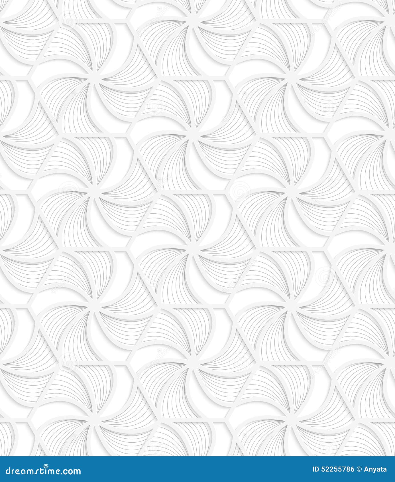 3D White Hexagonal Grid with Wavy Stripes Stock Vector - Illustration ...