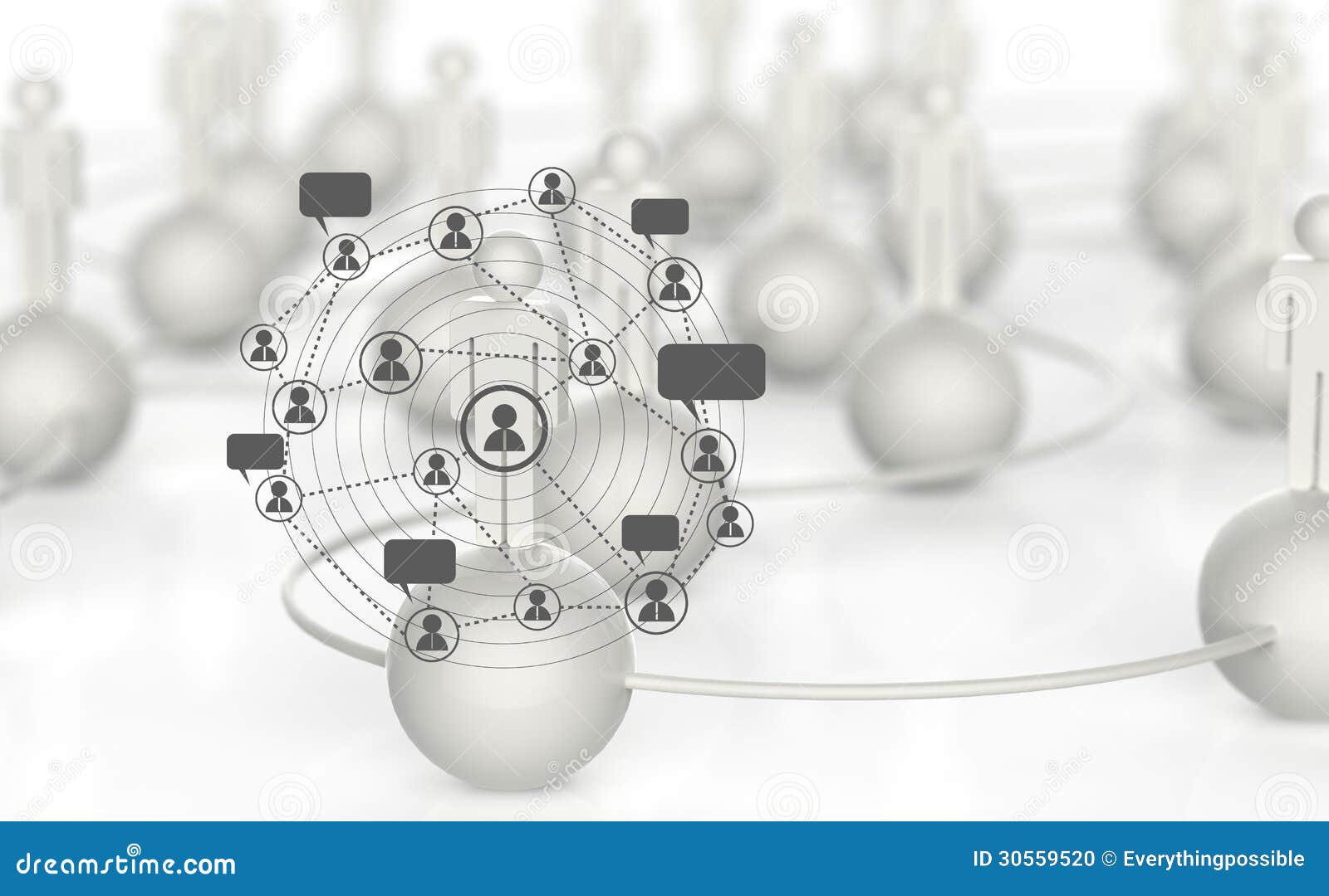 3d White Human Social Network Stock Illustration - Illustration of ...