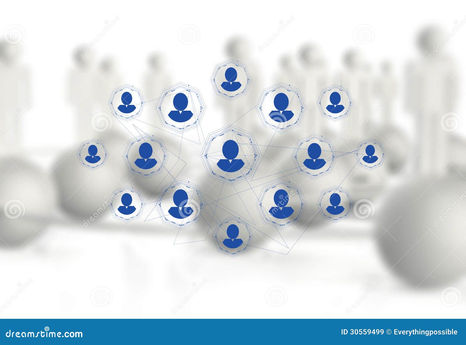 3d White Human Social Network Picture. Image: 30559499