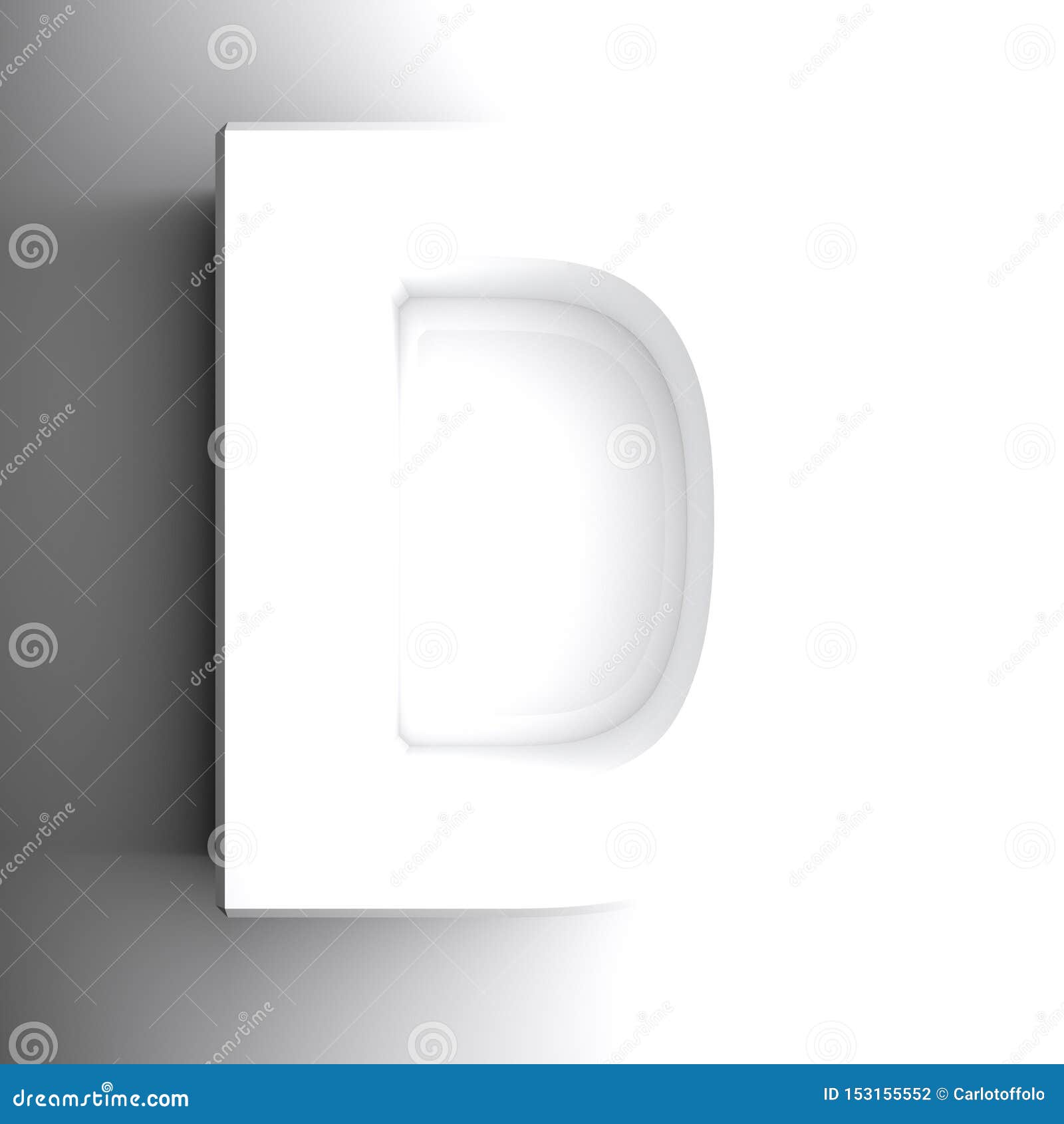 D White Letter Isolated on White Background - 3D Rendering Illustration ...