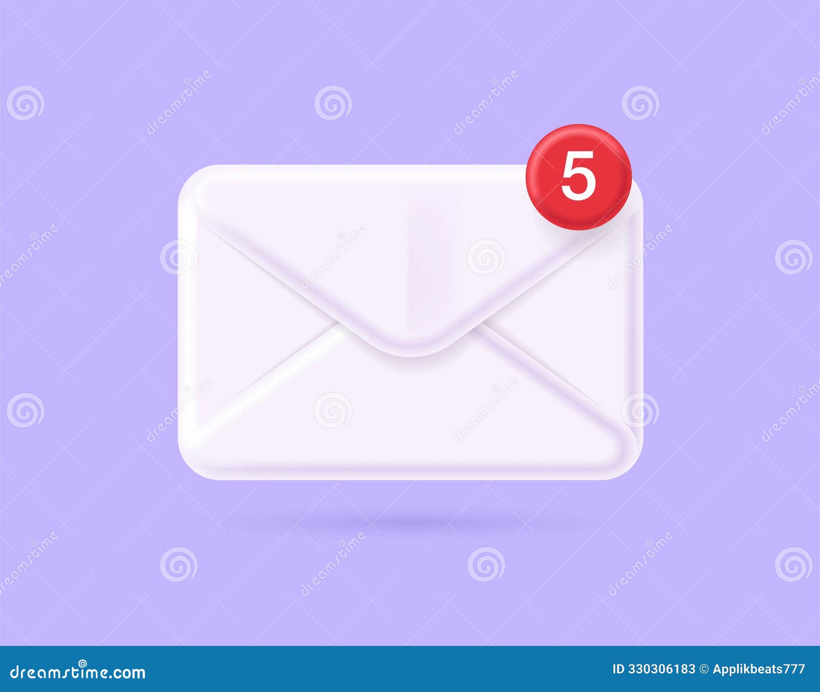 3D White Mail Envelope with Red Marker Message. 3d E-mail Icon with ...