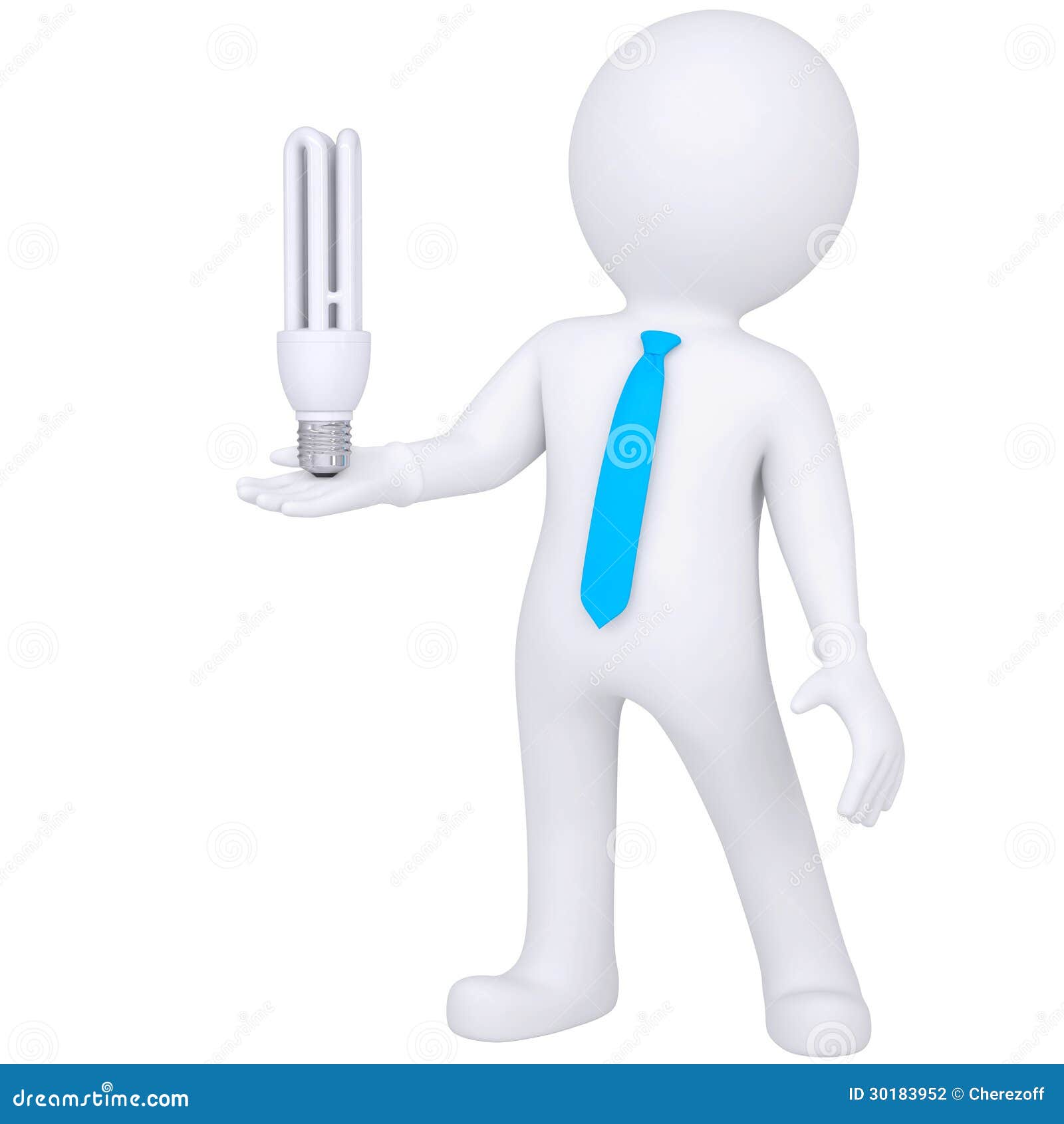 3d White Man Holding A Light Bulb Royalty-Free Stock Image ...