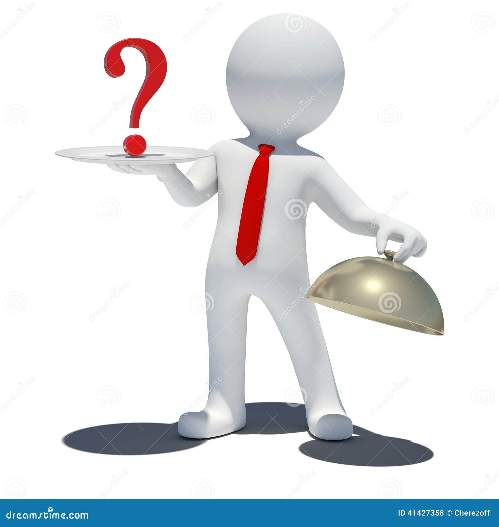 3d White Man with Question Mark Stock Illustration - Illustration of ...