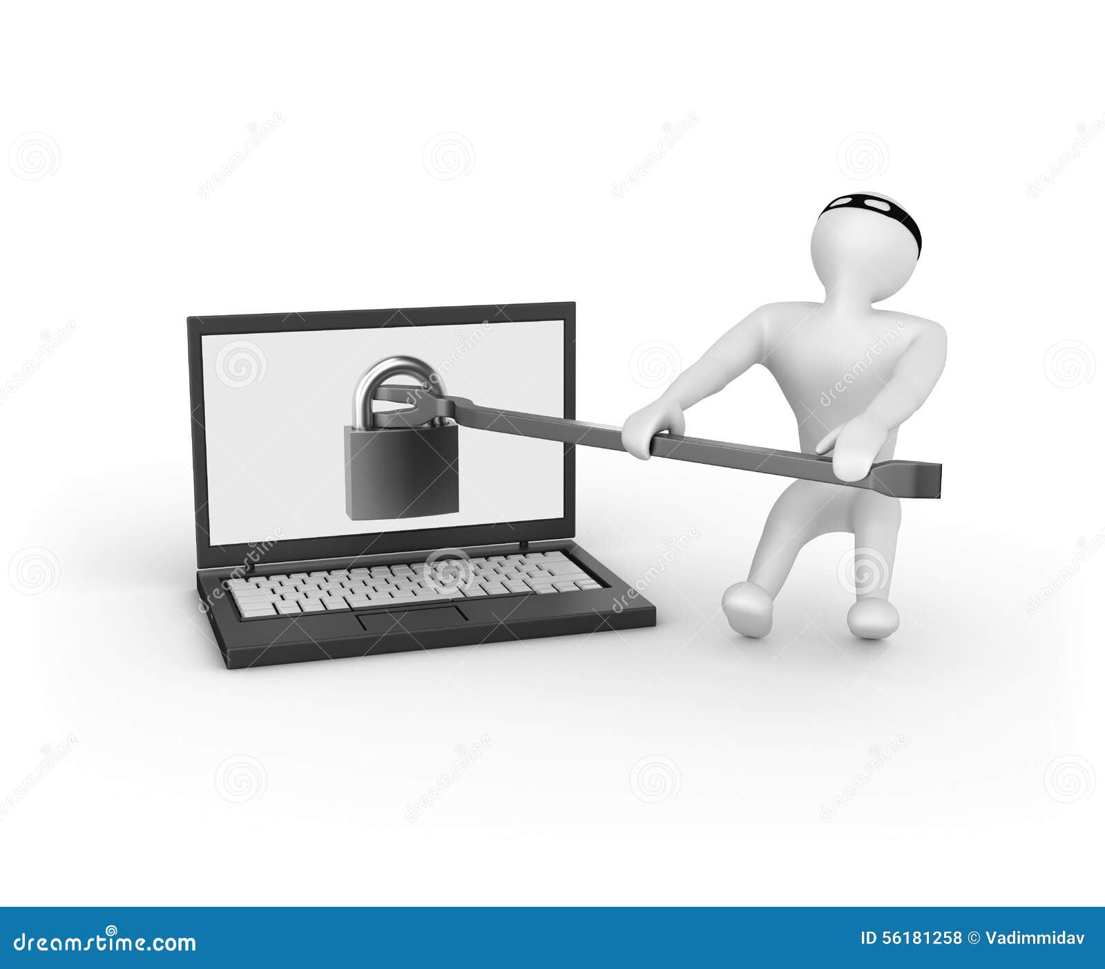 3D white man security stock illustration. Illustration of crime - 56181258