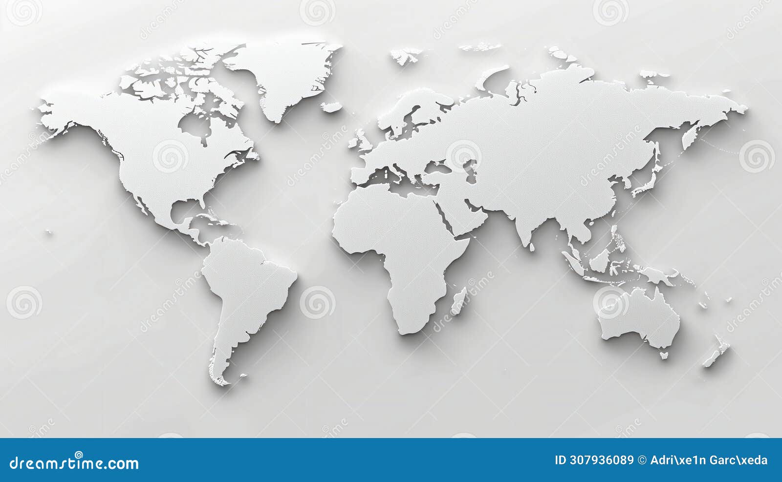 3D White map of the world stock illustration. Illustration of space ...