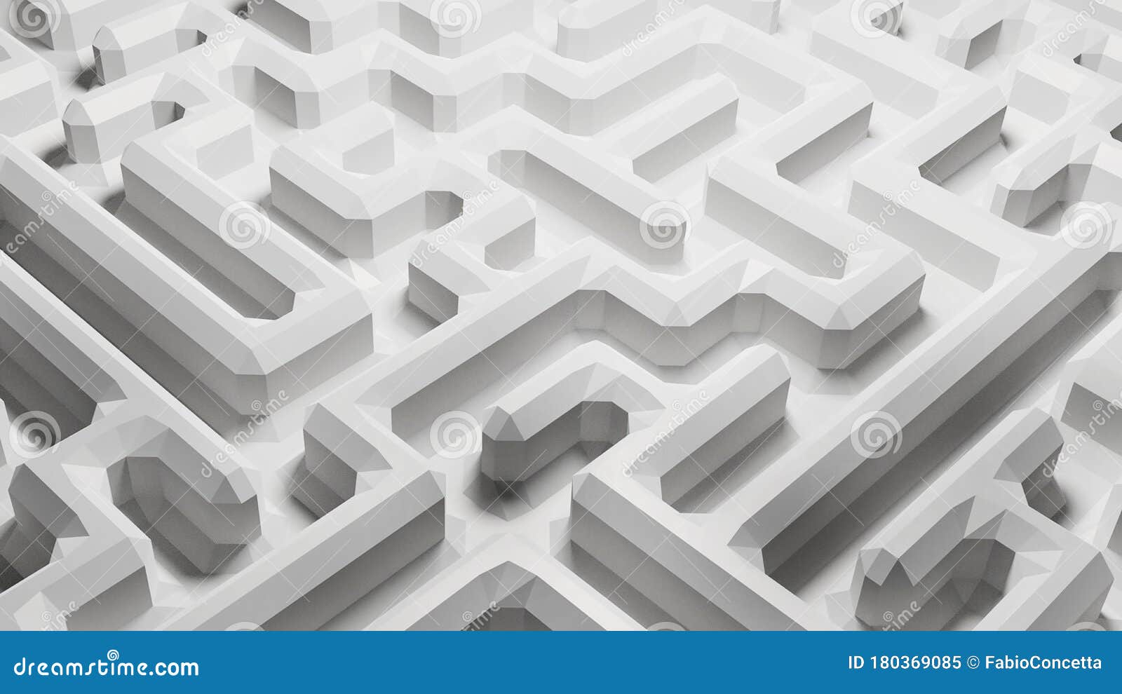3d White Maze Labyrinth Background With Metallic And Glossy Effect ...