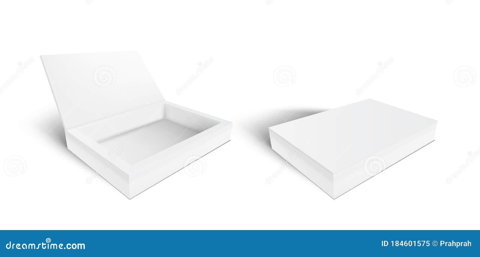 3D White Open and Close Empty Cardboard Gift Box Stock Vector ...