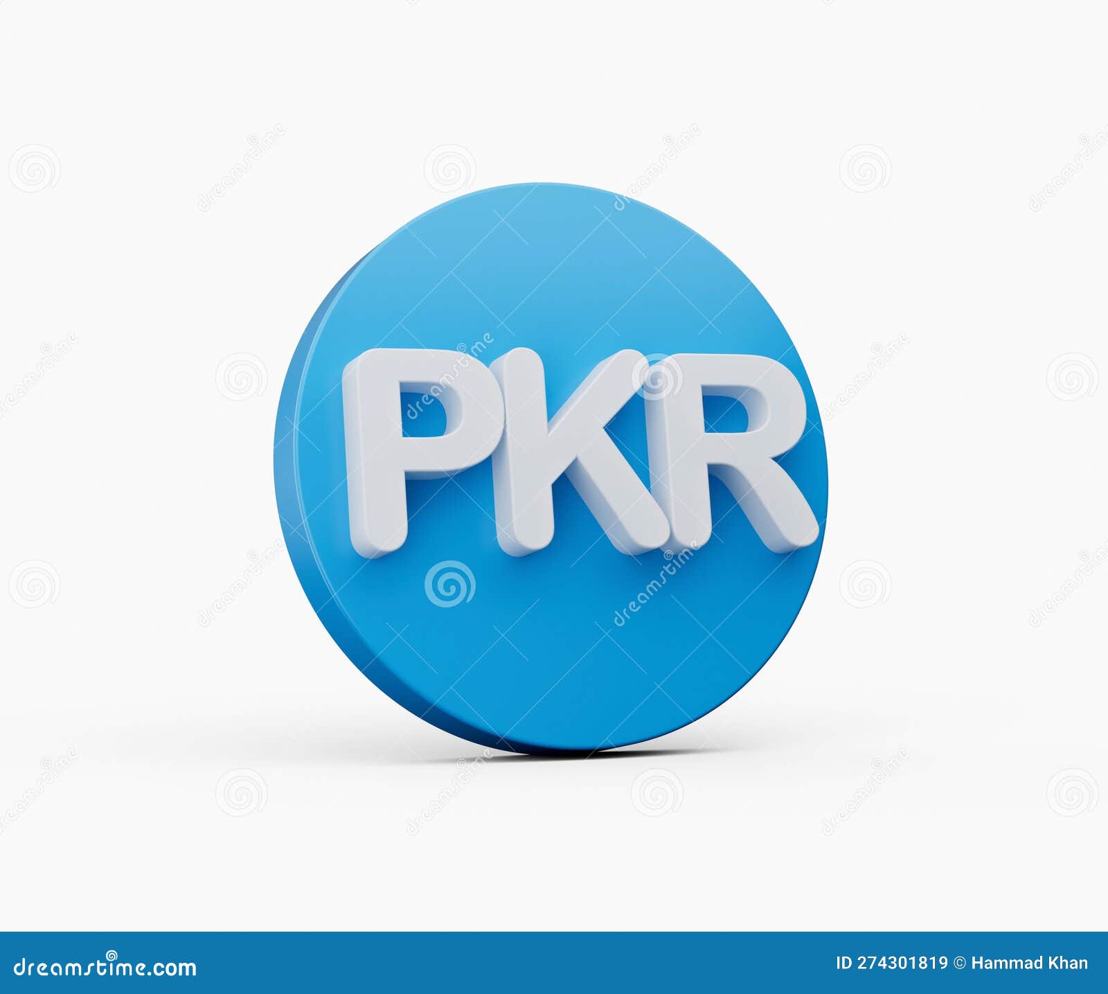 3d White Pakistani Rupee PKR Symbol with Rounded Blue Icon on White ...