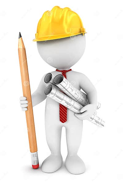 3d white people architect stock illustration. Illustration of graphics ...