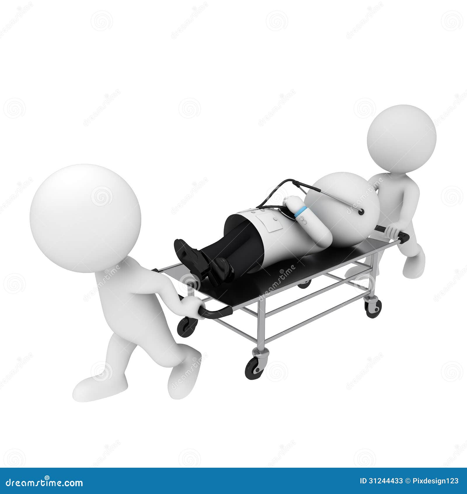 3d White People As Doctor with Patient Stock Illustration ...